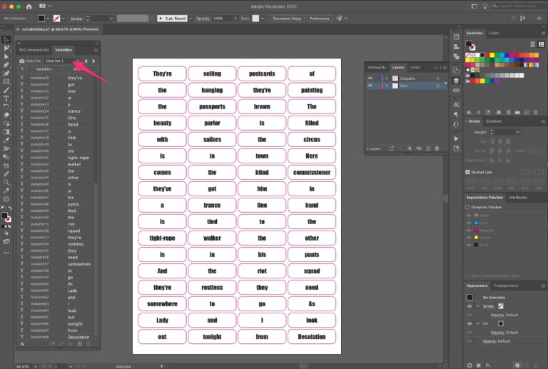 How to create a variable data sticker sheet with Adobe Illustrator ...